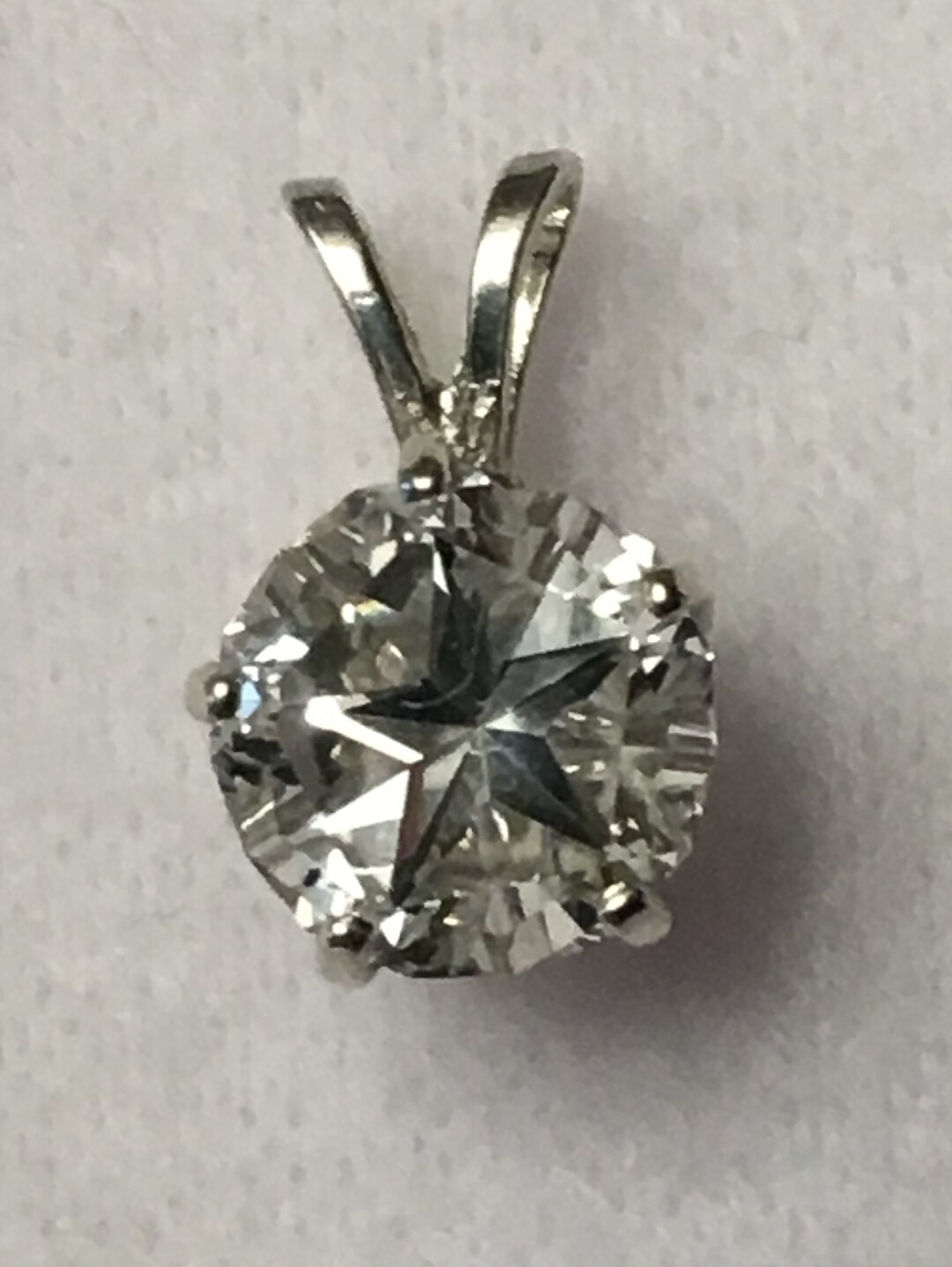 Lone Star Cut Clear Topaz Pendant - Etsy