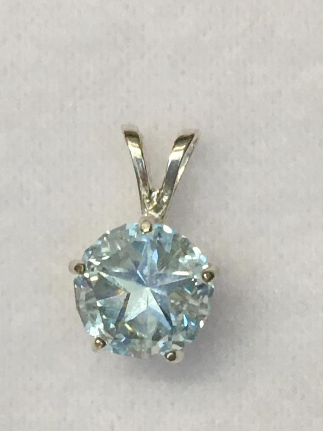 Lone Star Cut Light Blue Topaz Pendant - Etsy