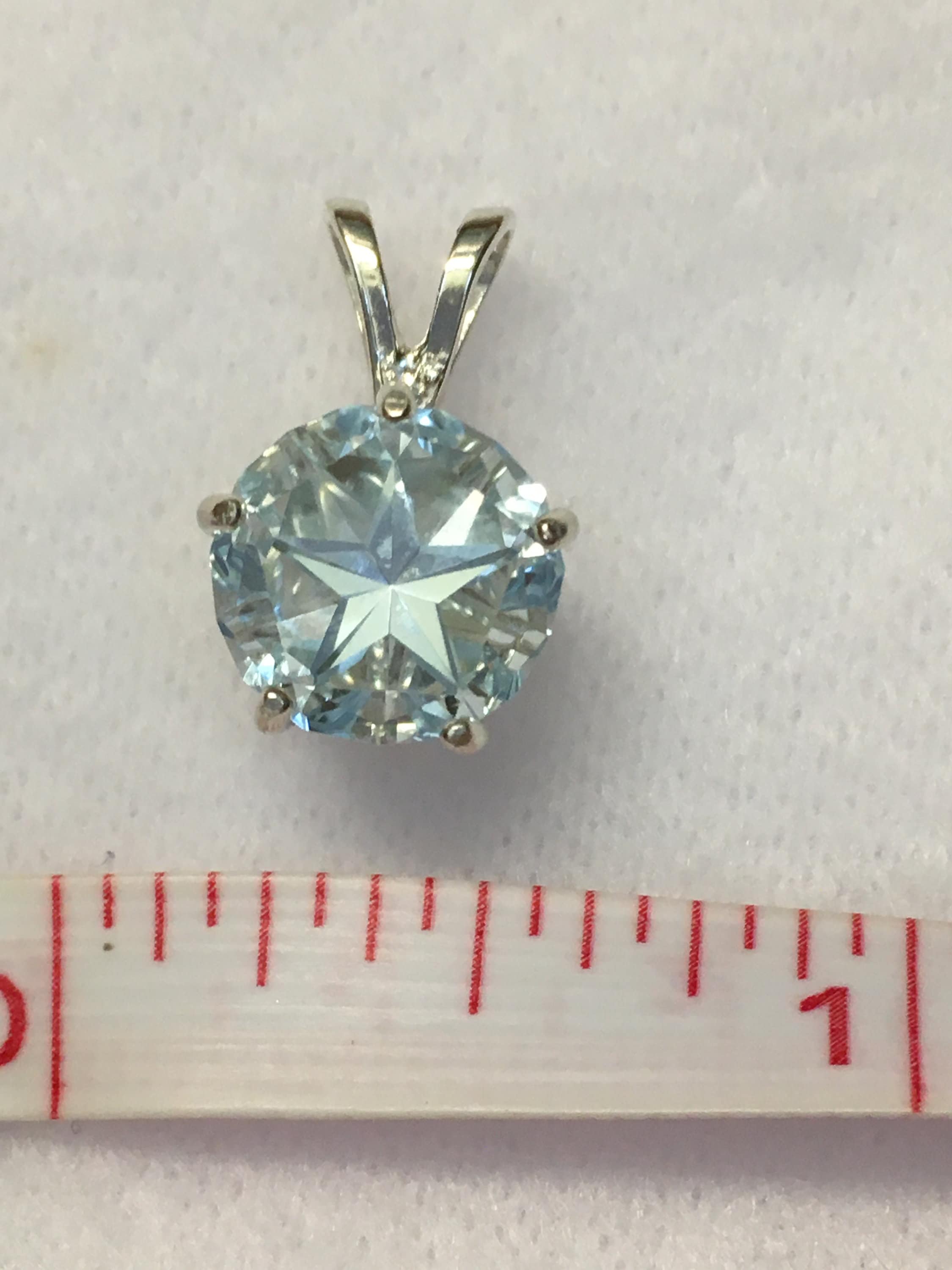 Lone Star Cut Light Blue Topaz Pendant - Etsy