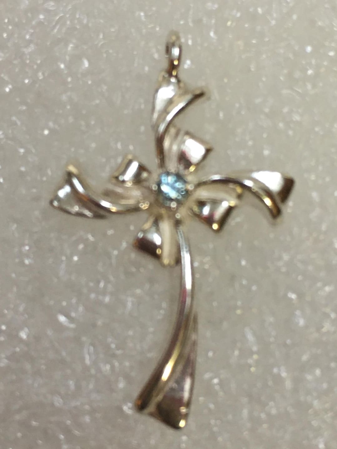 Freeform Cross Pendant With Montana Sapphire - Etsy