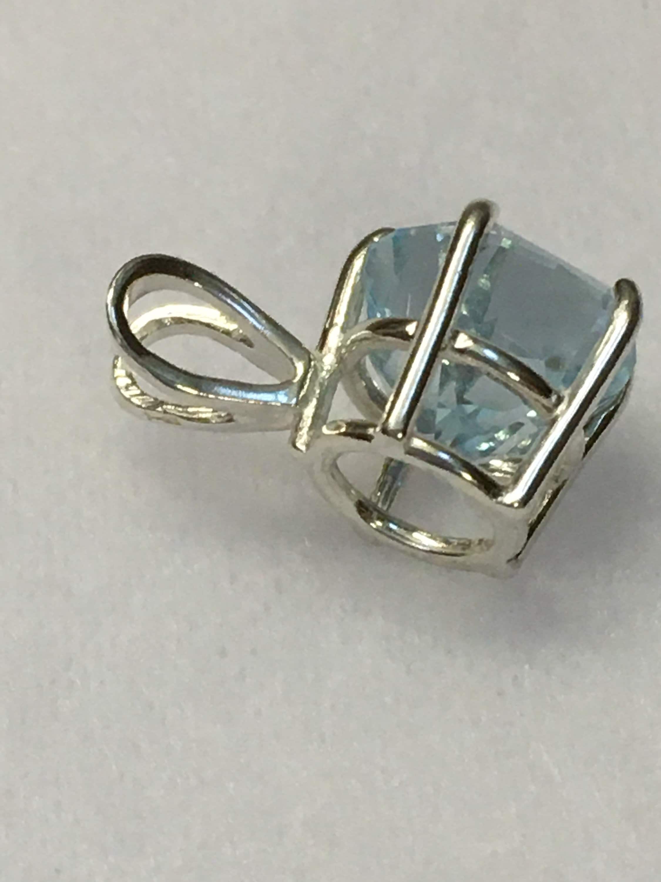 Lone Star Cut Light Blue Topaz Pendant - Etsy