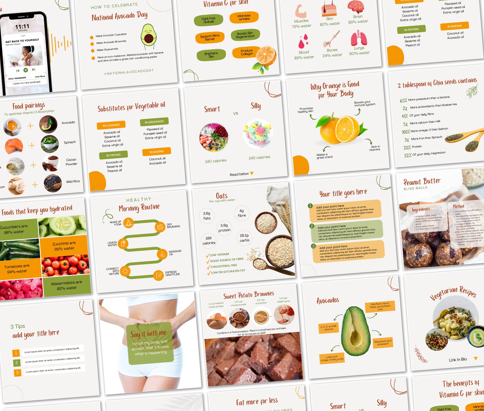 25 Nutrition Coach Instagram Post Templates for Food Bloggers and ...
