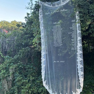 Seating Chart Veil Sign Welcome Fabric Sign, Sheer Sign, Wedding Veil ...