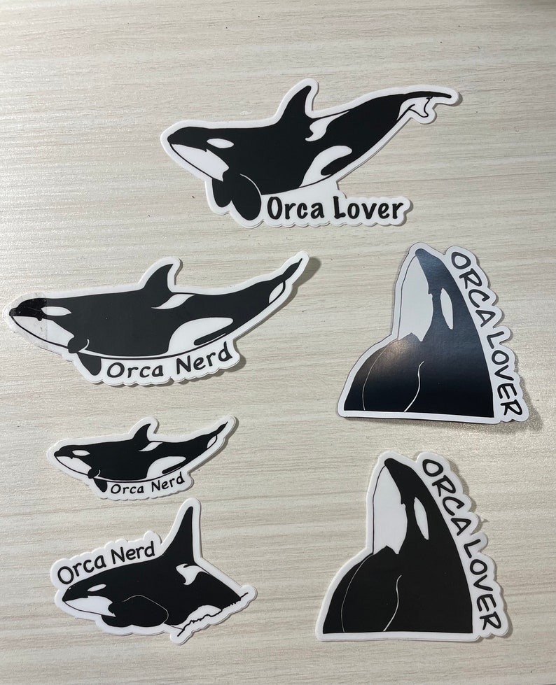 Orca Whale Waterproof Decals: Laptop, Tumbler Stickers - Etsy