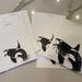 Orca Killer Whale Thank You or Blank Note Card J27 Blackberry, 3.5" X 5 ...