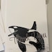 Orca Killer Whale Thank You or Blank Note Card J27 Blackberry, 3.5" X 5 ...