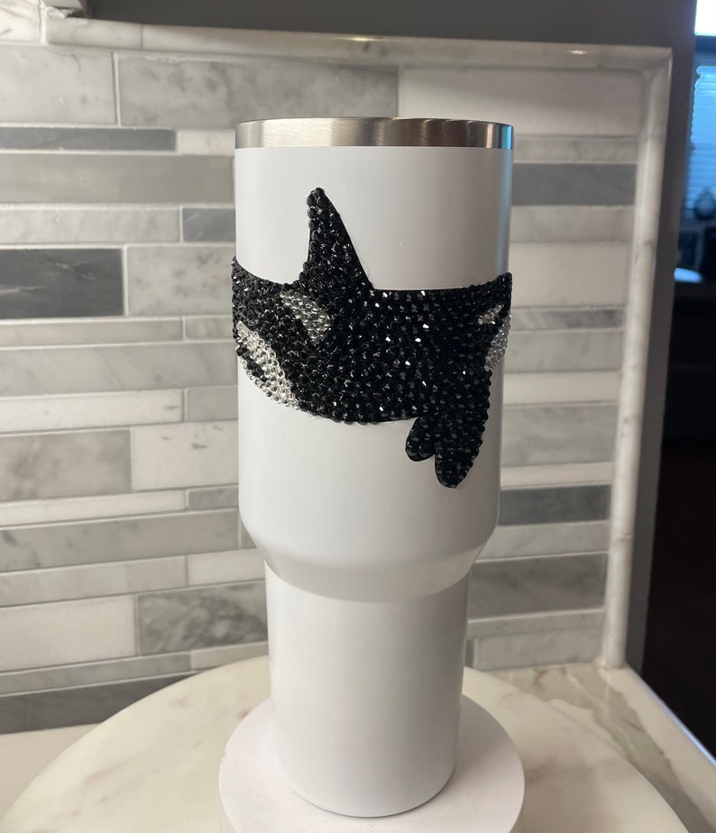 Rhinestone Orca Killer Whale Extra Large Tumbler, 40 Oz., Bling Water ...