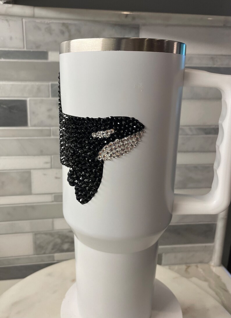 Rhinestone Orca Killer Whale Extra Large Tumbler, 40 Oz., Bling Water ...