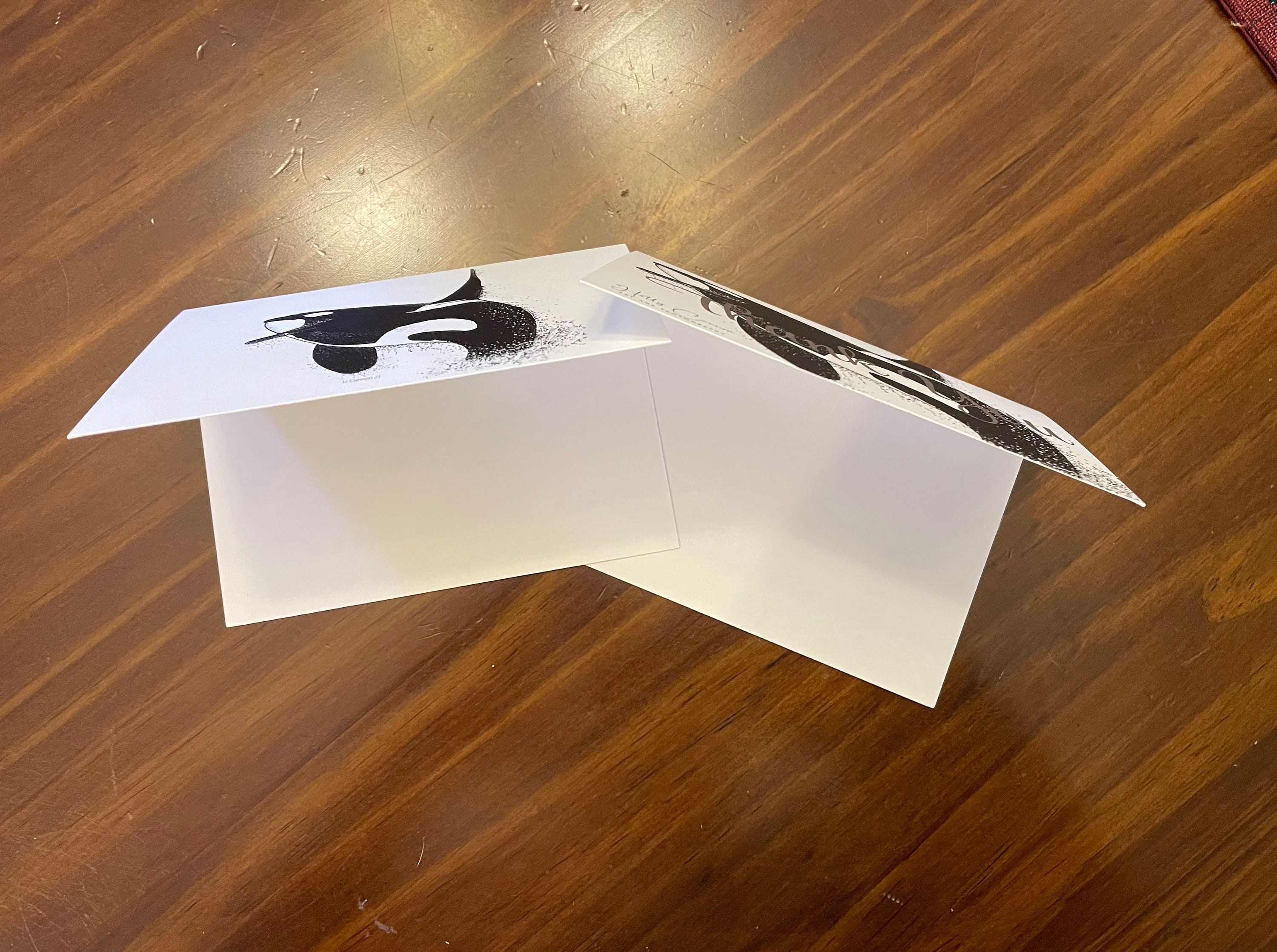 Orca Killer Whale Thank You or Blank Note Card J27 Blackberry, 3.5" X 5 ...