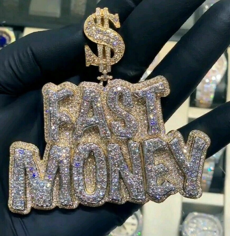 Customize Fully Iced Out Unique FAST MONEY Diamond Charm - Etsy
