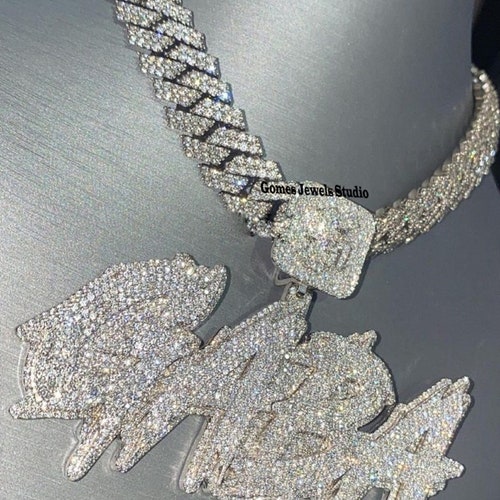 Custom Iced Out Diamond Hiphop Round Pendant Real VVS GRA | Etsy