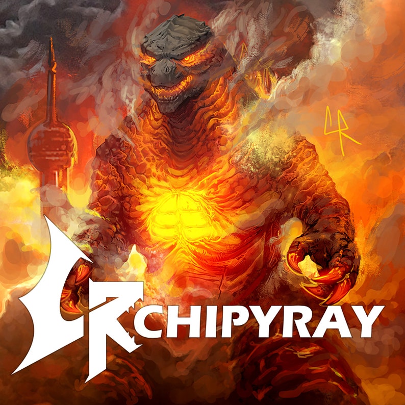 Burning Godzilla - Etsy