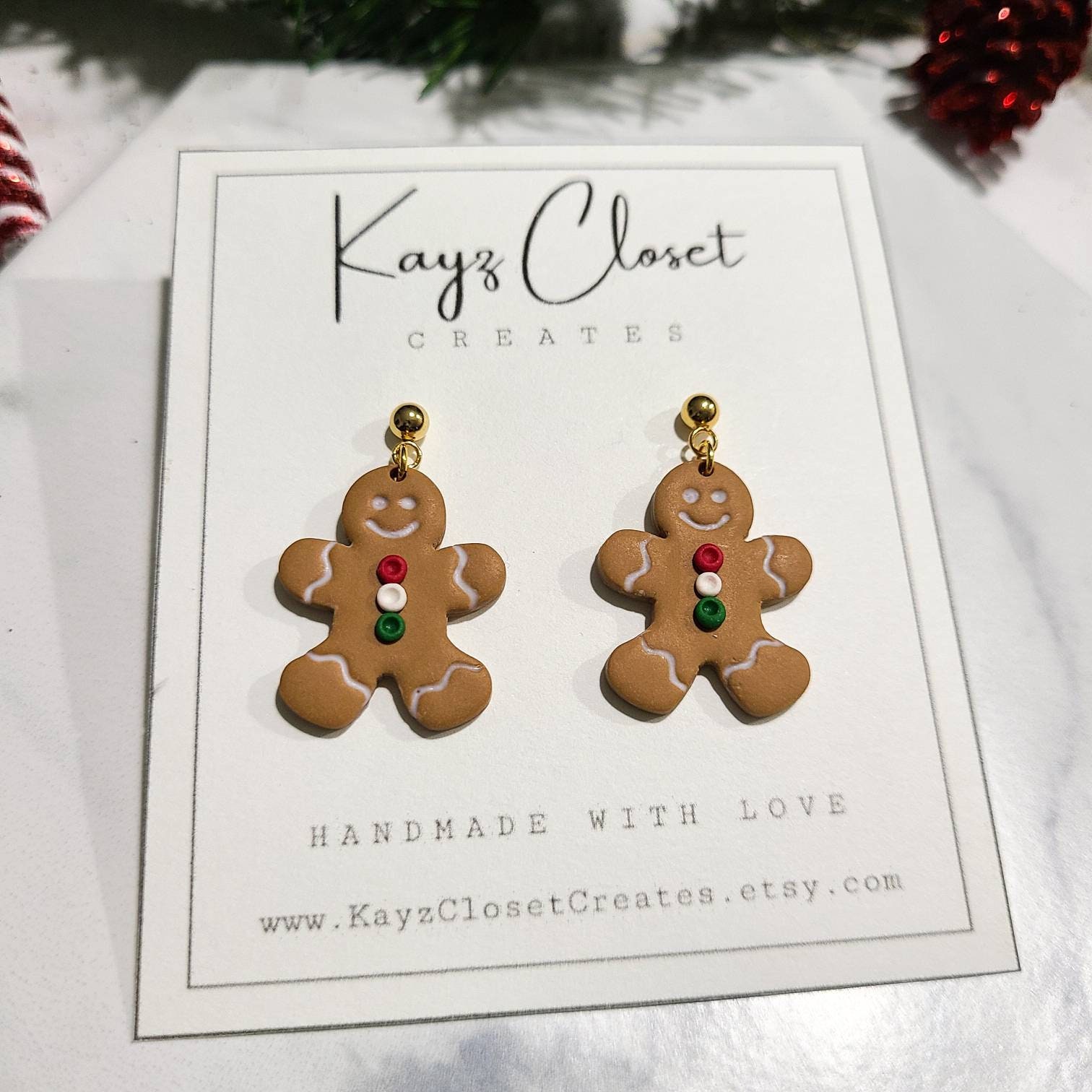 Gingerbread Man Earrings Cute Gingerbread Dangle Christmas - Etsy