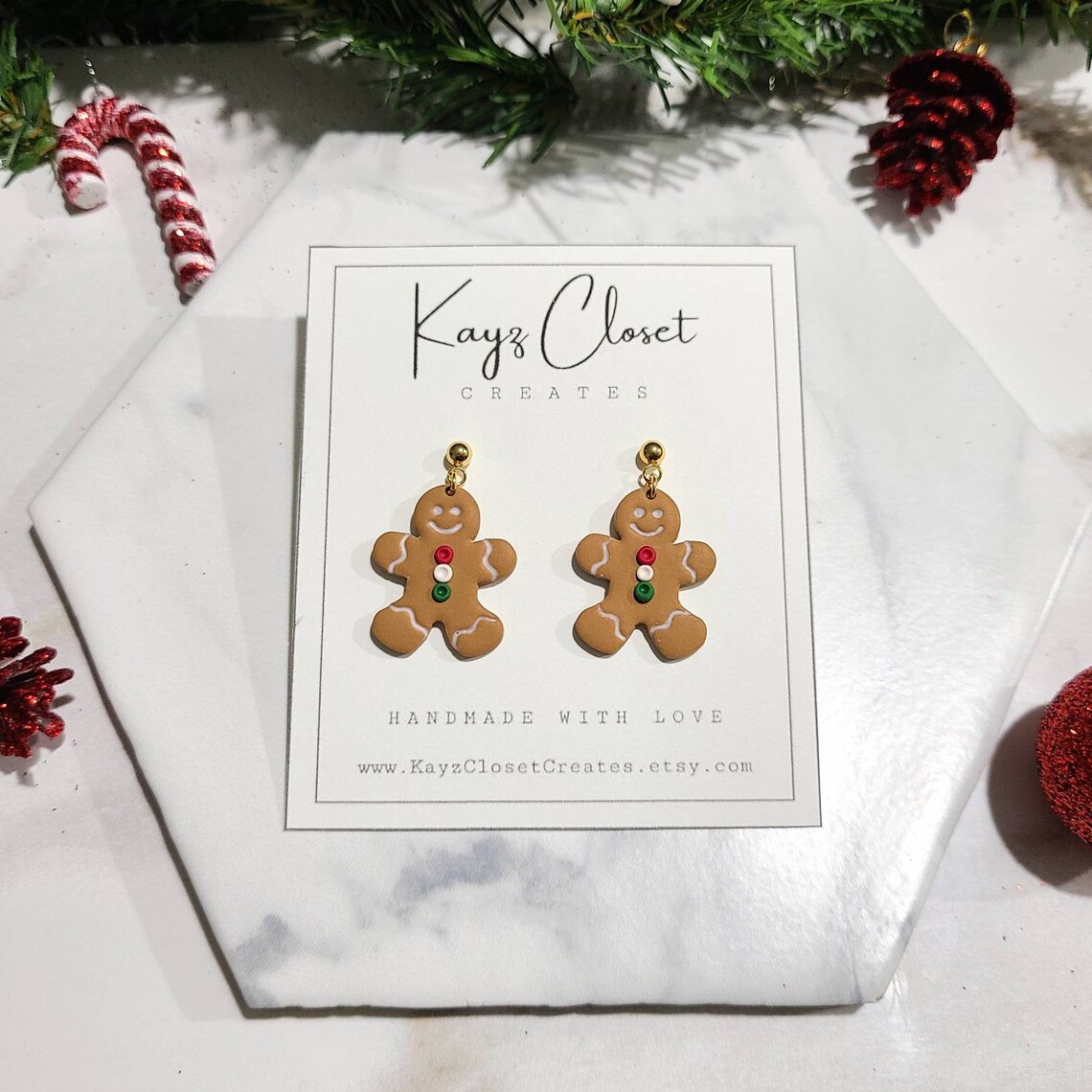 Gingerbread Man Earrings Cute Gingerbread Dangle Christmas - Etsy