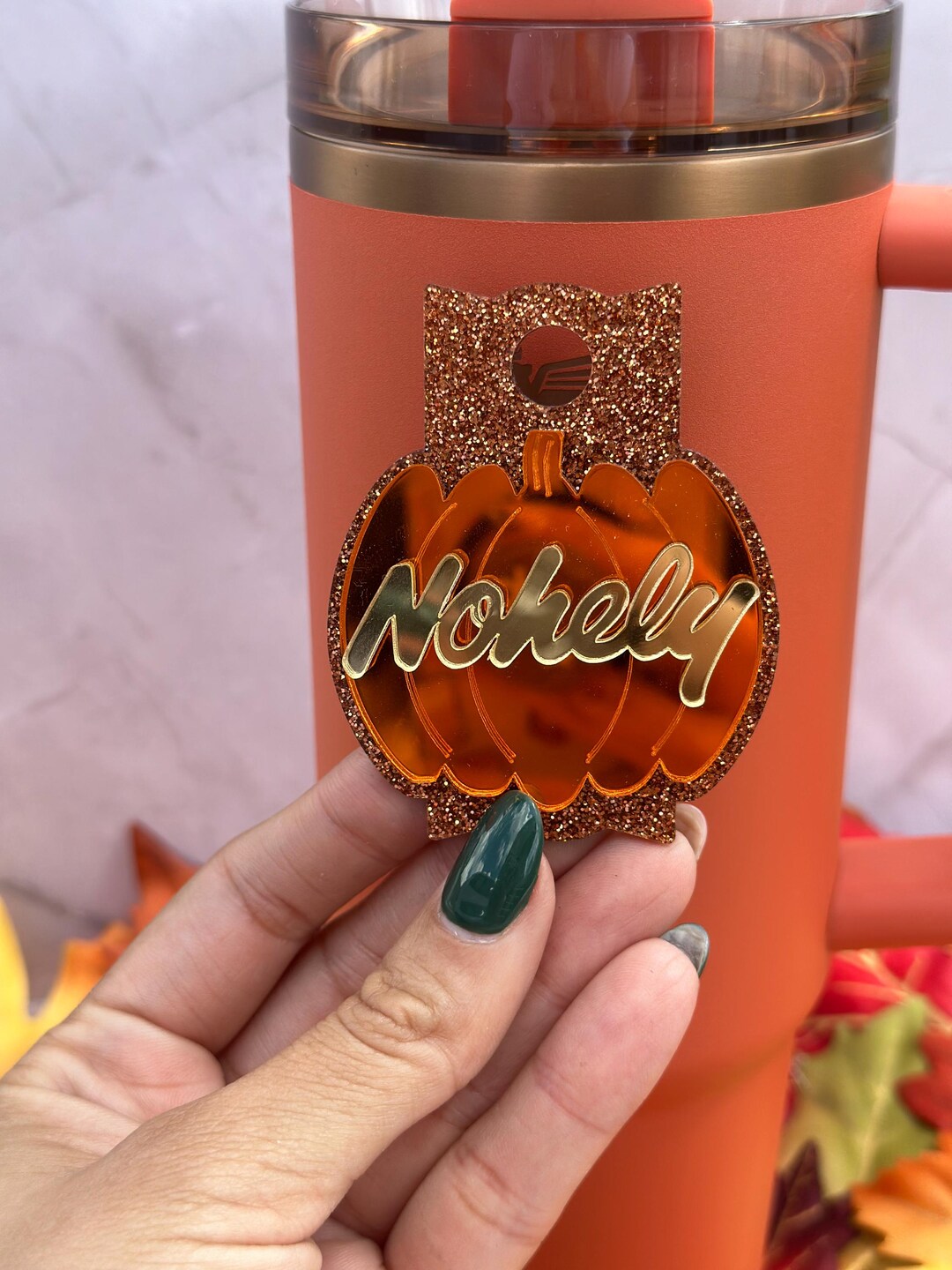 Pumpkin Name Plate Quencher Name Plate Cup Topper Quencher Name Tag Oz ...