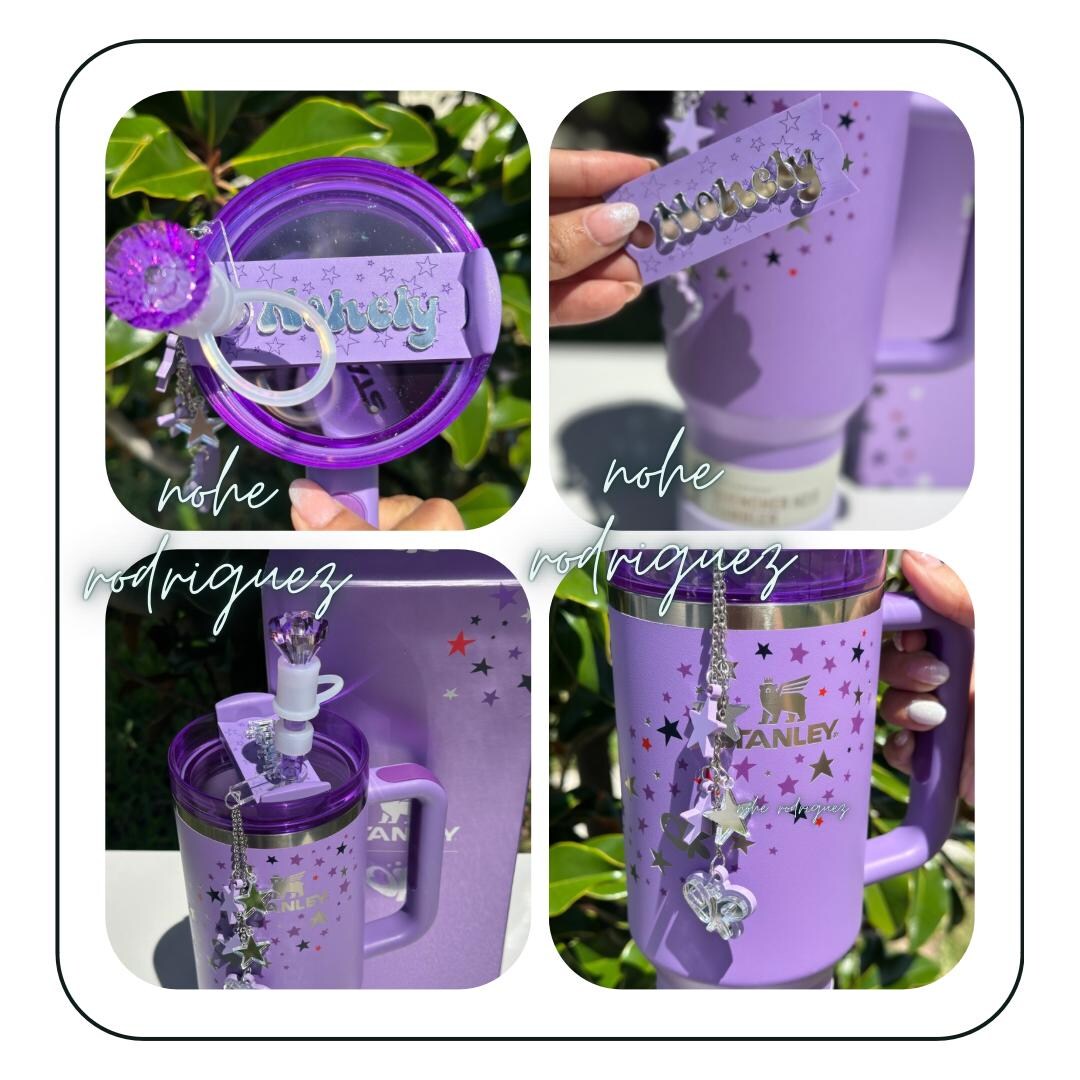 Stars Name Plate Tumbler Topper Tags Personalized Name Plates Acrylic ...