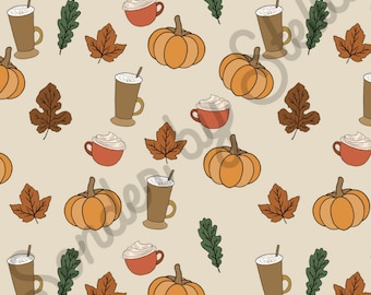 Pumpkin Spice Seamless Pattern - Etsy