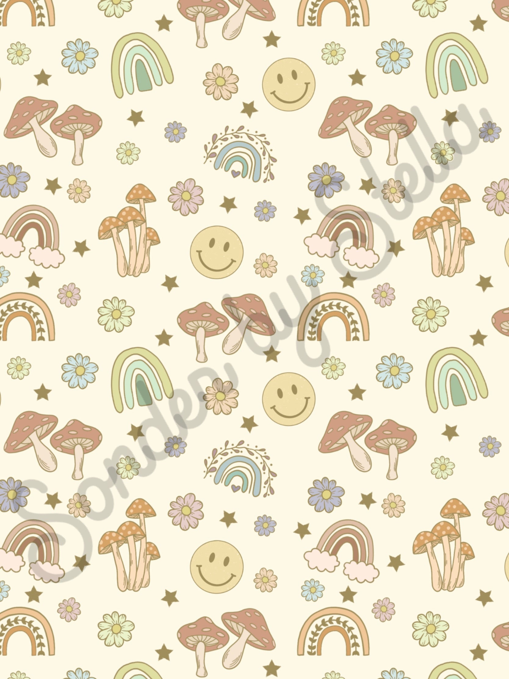 Trippy Smiles Seamless Pattern - Etsy