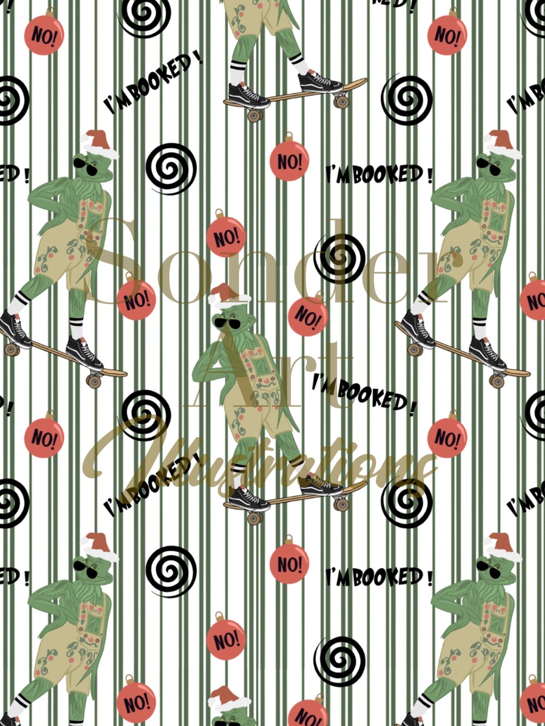 The Grinch Inspired Christmas Seamless Pattern Print - Etsy