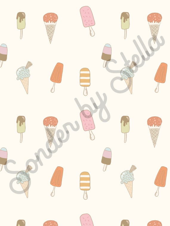 Popsicles and Ice Cream Seamless Pattern - Etsy