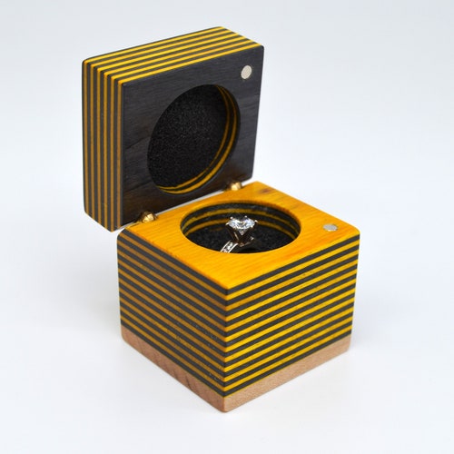 Deluxe Cherry Rosewood Ring Box Display Wood Wooden Jewelry | Etsy