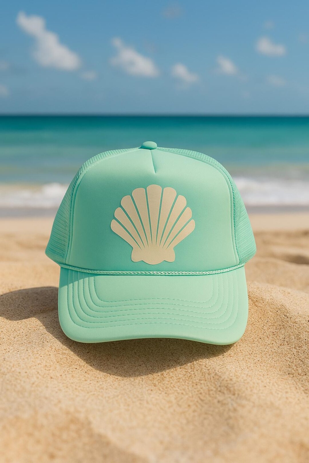 Seashell Mermaid Beach Summer Bach Trip Foam Trucker Hat | Fisherman ...