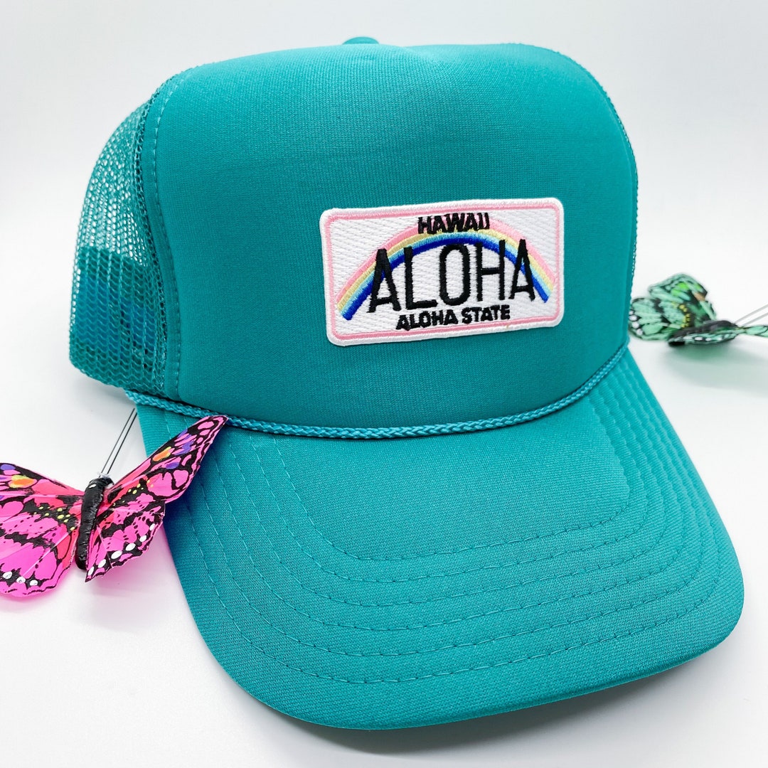Aloha Patch Trucker Hat | Summer Patch Hat | Smiling Hat | Foam Mesh ...
