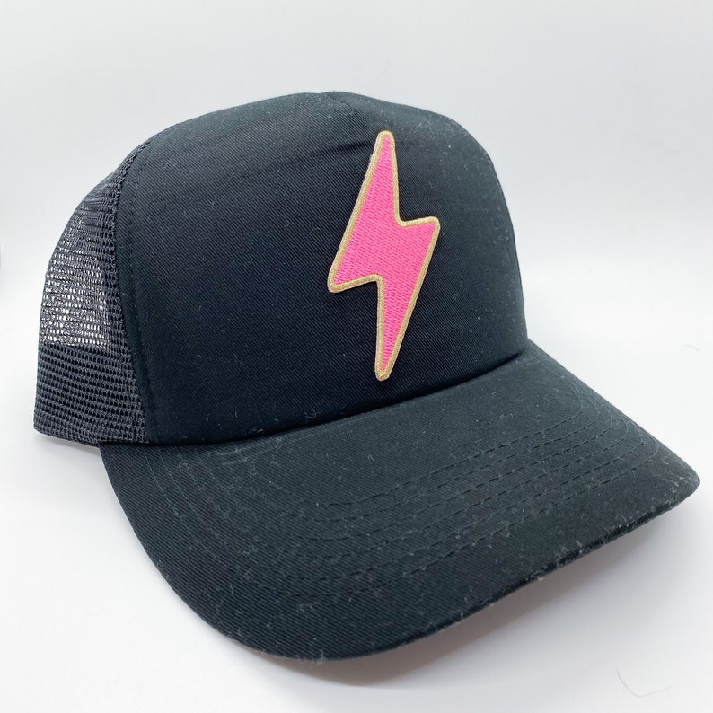 Lightning Bolt Patch Trucker Hat Summer Patch Hat Adult - Etsy