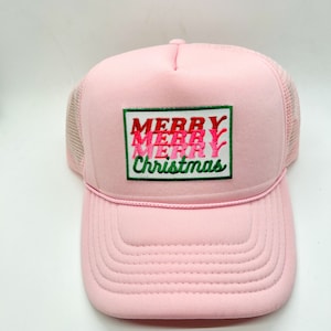Merry Christmas Trucker Hat | Santa Patch Hat | Christmas Santa Hat ...