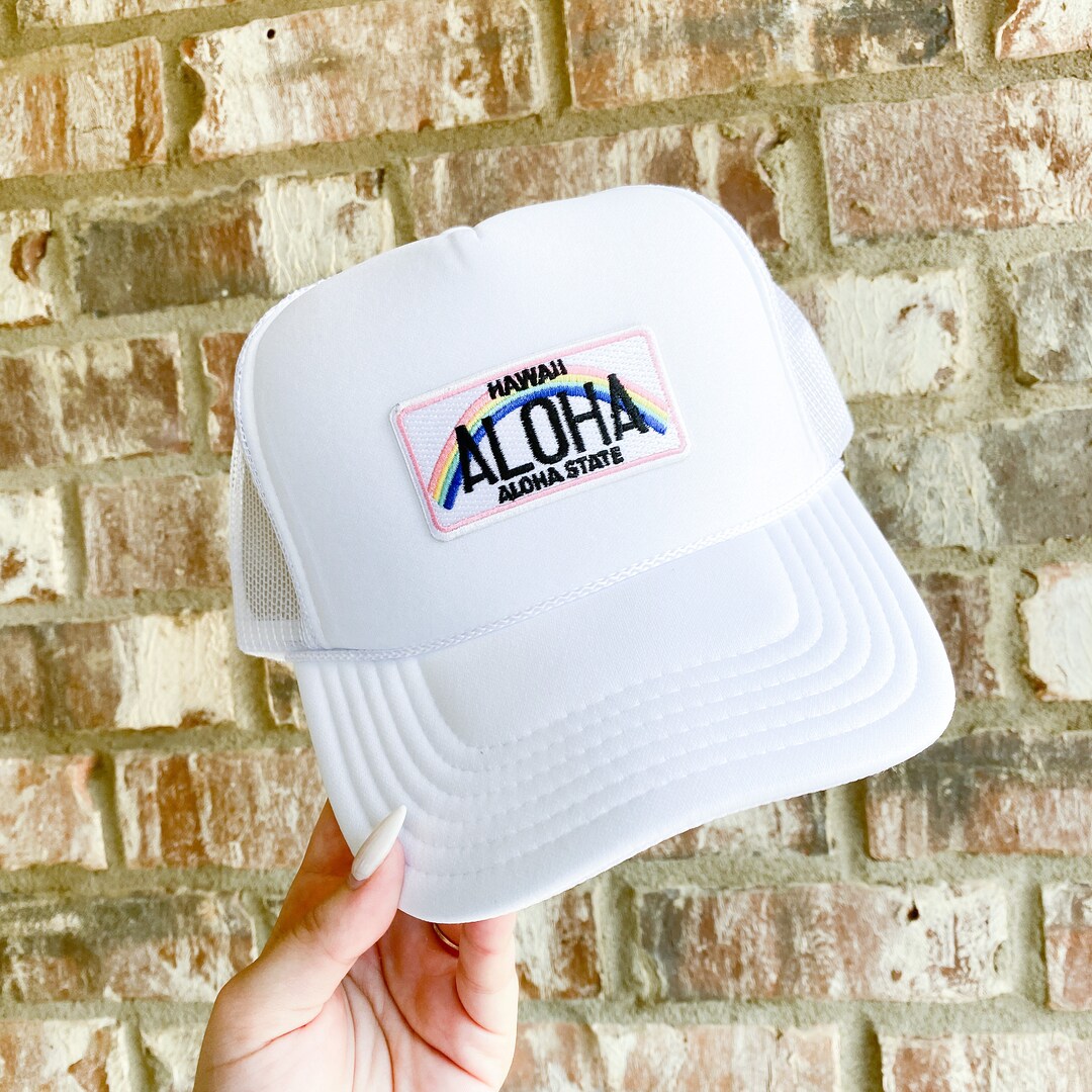 Aloha Patch Hawaiian Trucker Hat | Patch Hat | Foam Mesh Trucker Hat ...