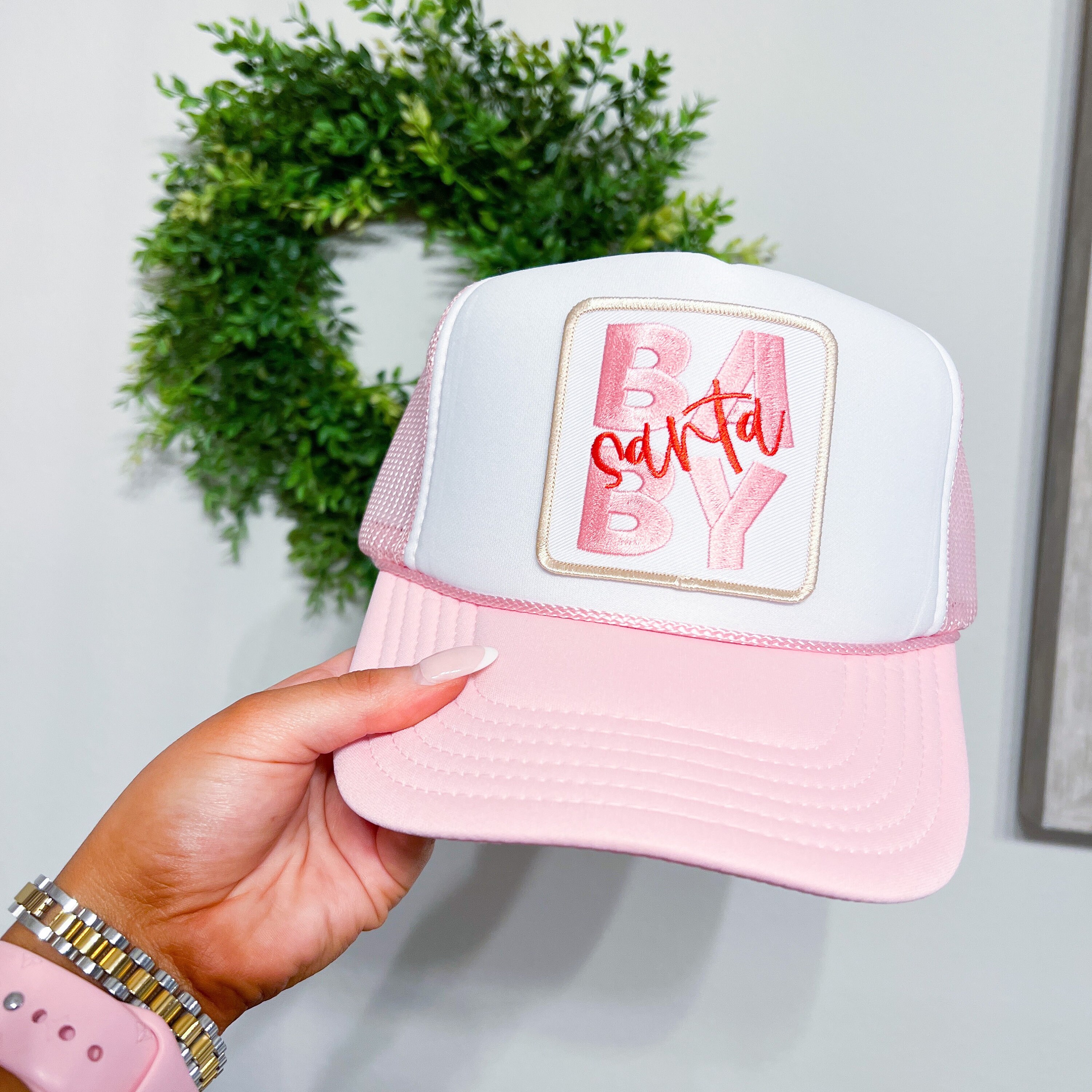 Santa Baby Patch Trucker Hat | Custom Patch Hat | Christmas Santa Hat ...