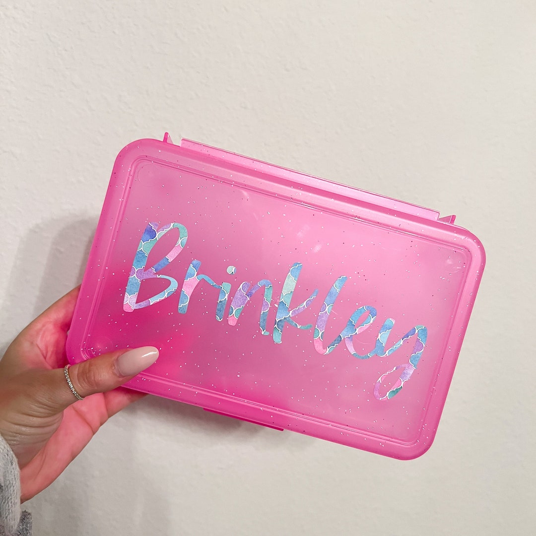 Personalized Name Sparkly Pencil Box Back to School Kids Pencil Case ...