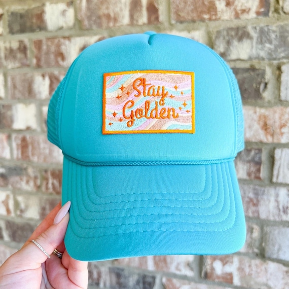 Stay Golden Trucker Hat Patch Hat Foam Mesh Trucker Hat - Etsy