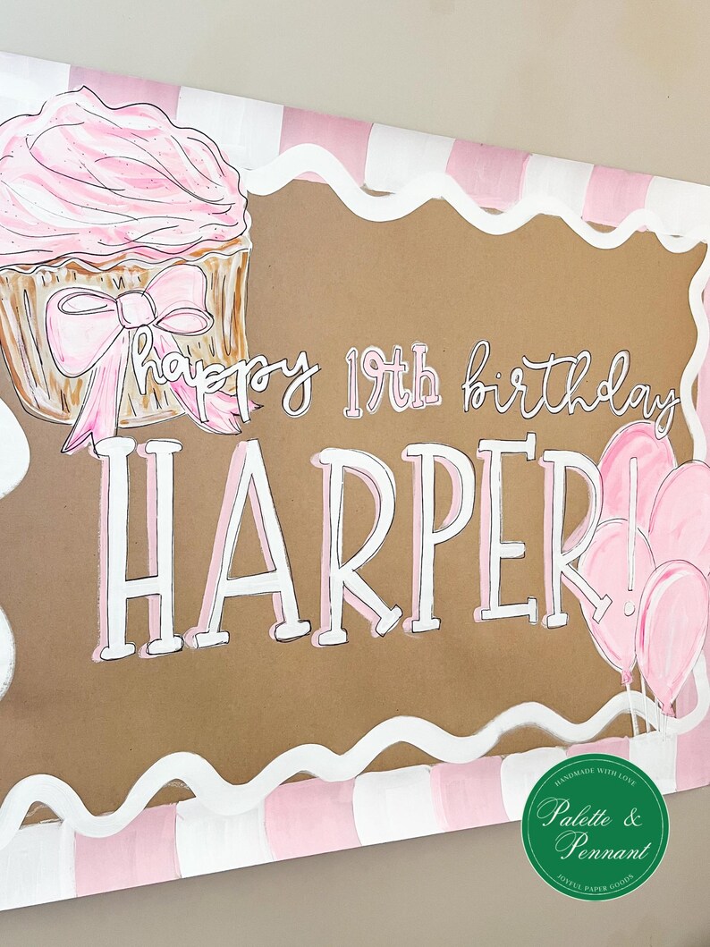 Custom Hand-painted Kraft Paper Banner – Personalized Party & Event ...