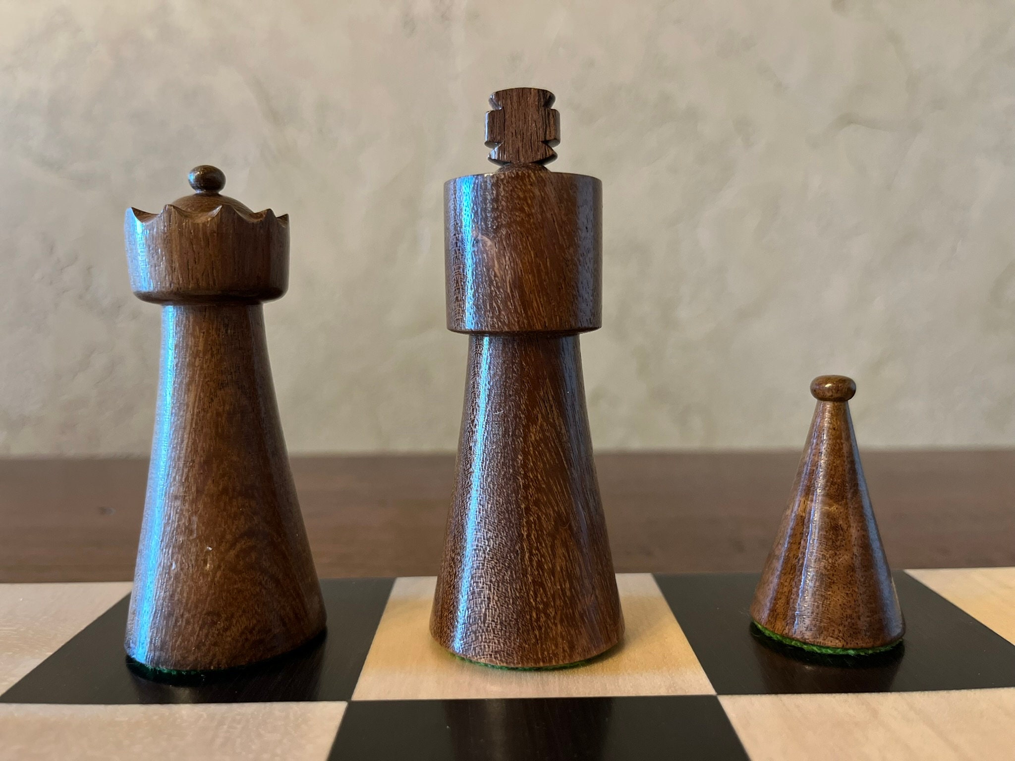 1940's Inspired Art Deco Weighted Chess Pieces Handmade From Wood - Etsy