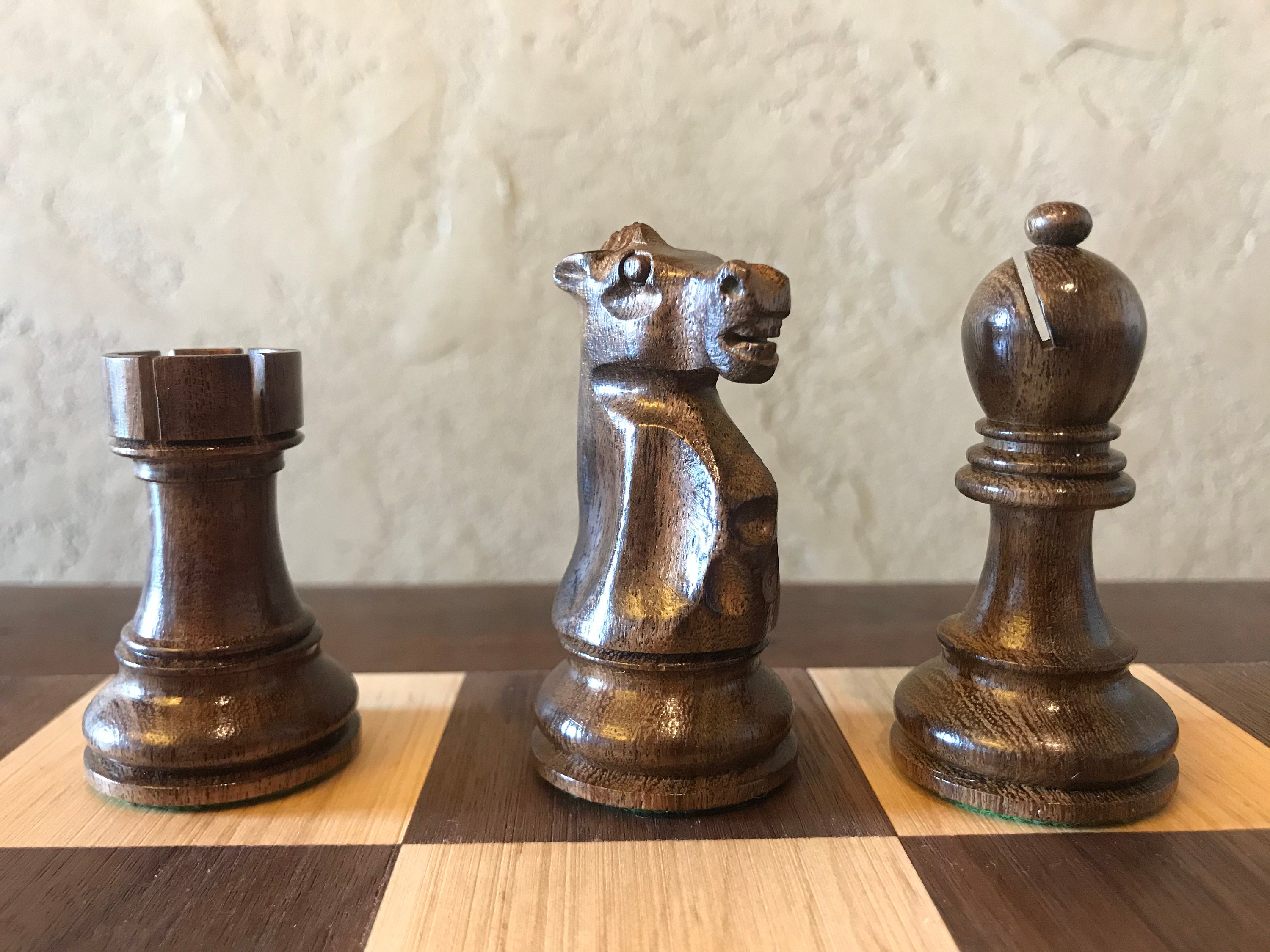 Fischer Spassky wooden chess pieces by Black Forest Studio | Etsy