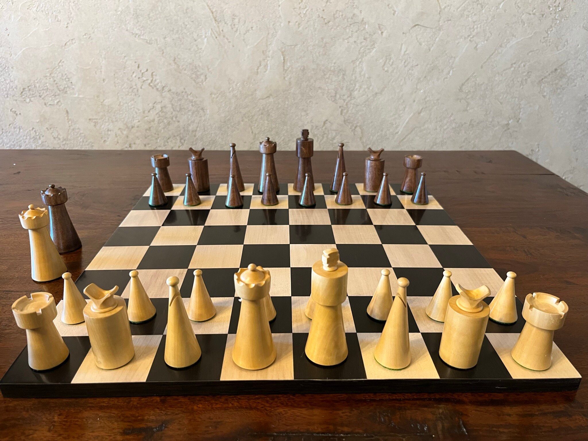 1940's Inspired Art Deco Weighted Chess Pieces Handmade From Wood - Etsy