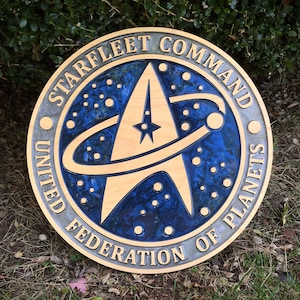 Star Trek Starfleet Command Badge Sign | United Federation of Planets ...