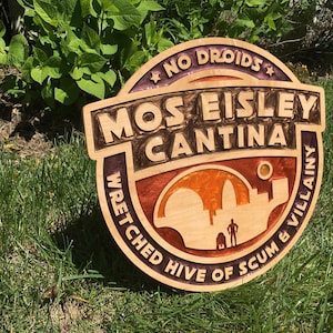 Mos Eisley Cantina Sign No Droids - Etsy