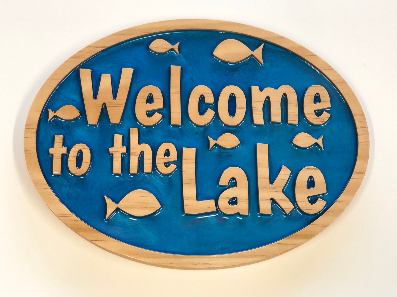 Welcome To The Lake Wood Sign Epoxy Resin Inlay Gift | Etsy