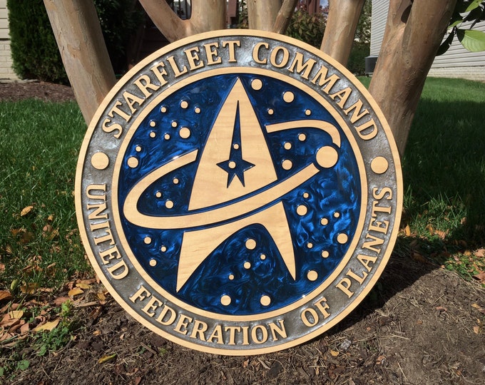Star Trek Starfleet Command Badge Sign | United Federation of Planets ...