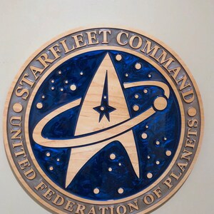 Star Trek Starfleet Command Badge Sign | United Federation of Planets ...