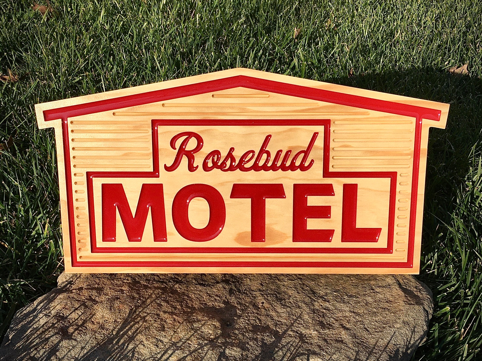 Rosebud Motel Wooden Sign Moira Johnny Alexis and David - Etsy