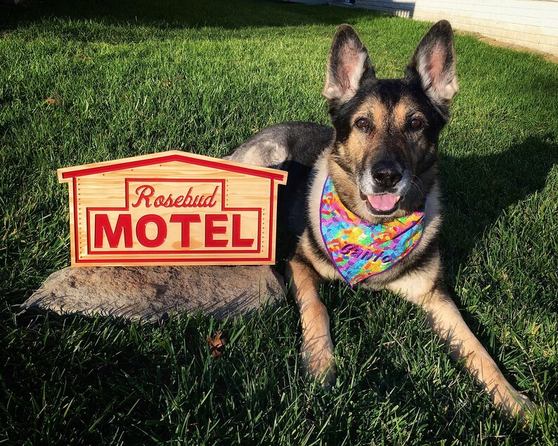 Rosebud Motel Wooden Sign Moira Johnny Alexis and David - Etsy
