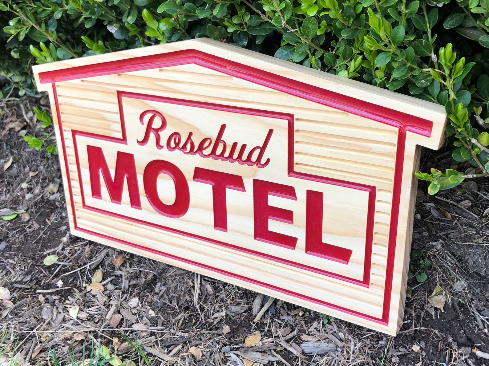 Rosebud Motel Wooden Sign Moira Johnny Alexis and David - Etsy