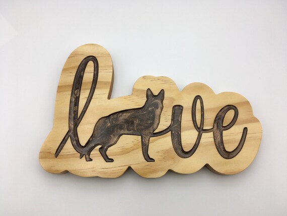 German Shepherd Dog LOVE wall sign | Etsy