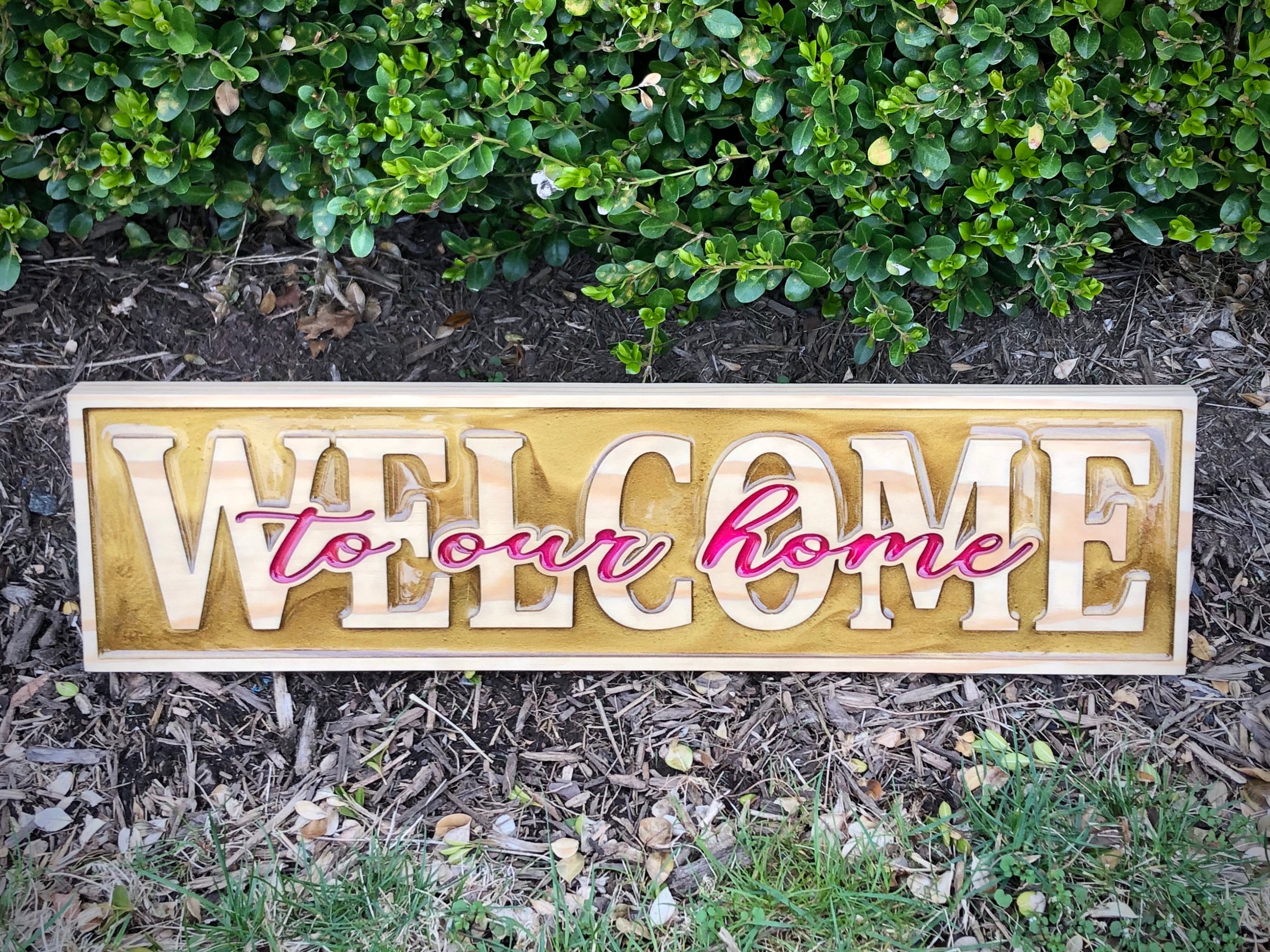 Bienvenido a nuestra casa / letrero de pared colgante de | Etsy