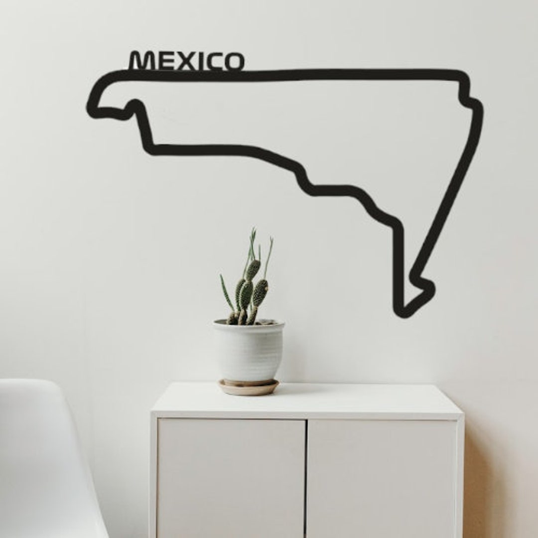 Mexican Formula One Track Map, Laser Cut Metal Sign, Sergio Perez, Viva ...