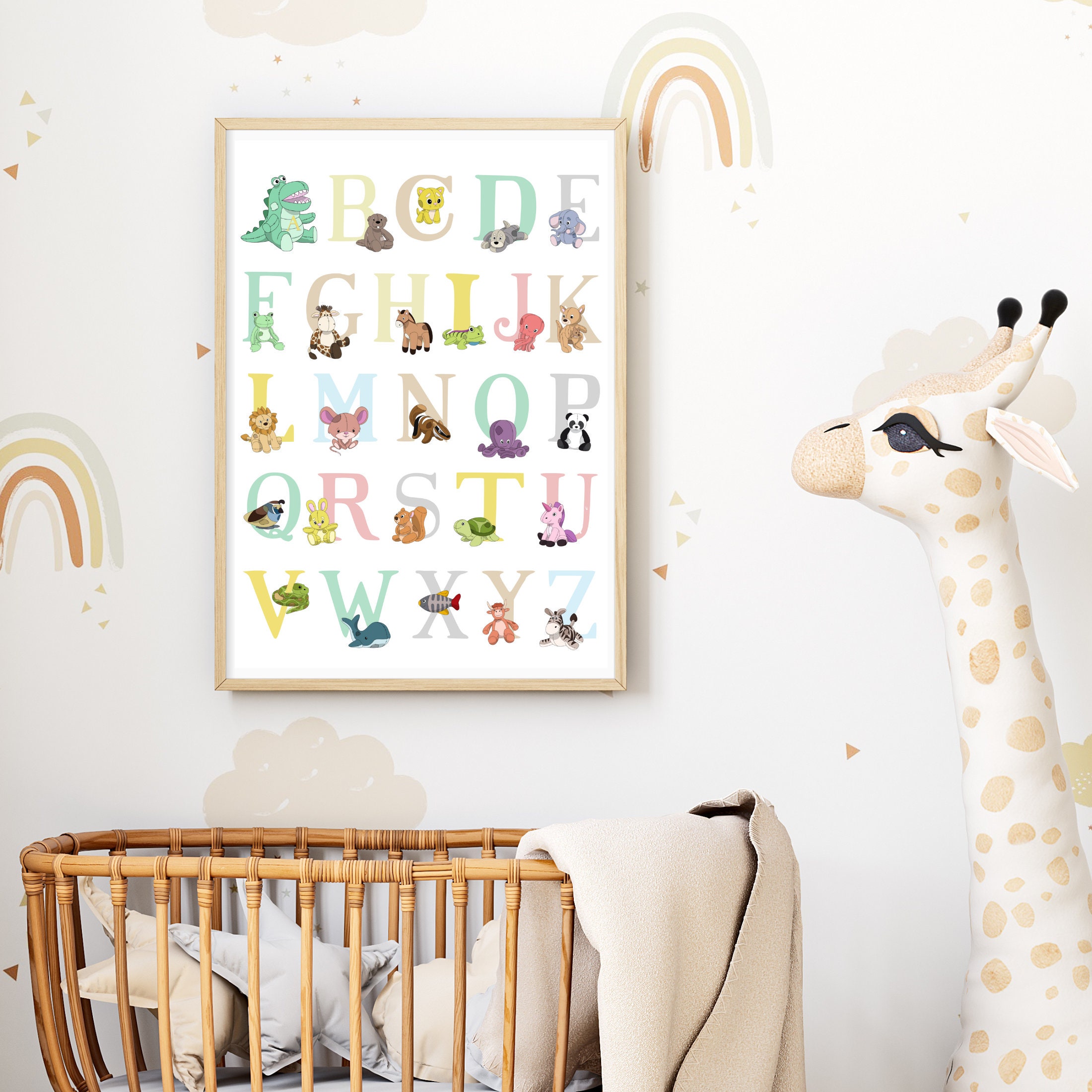 Pastel Alphabet Poster Classroomalphabet Poster - Etsy