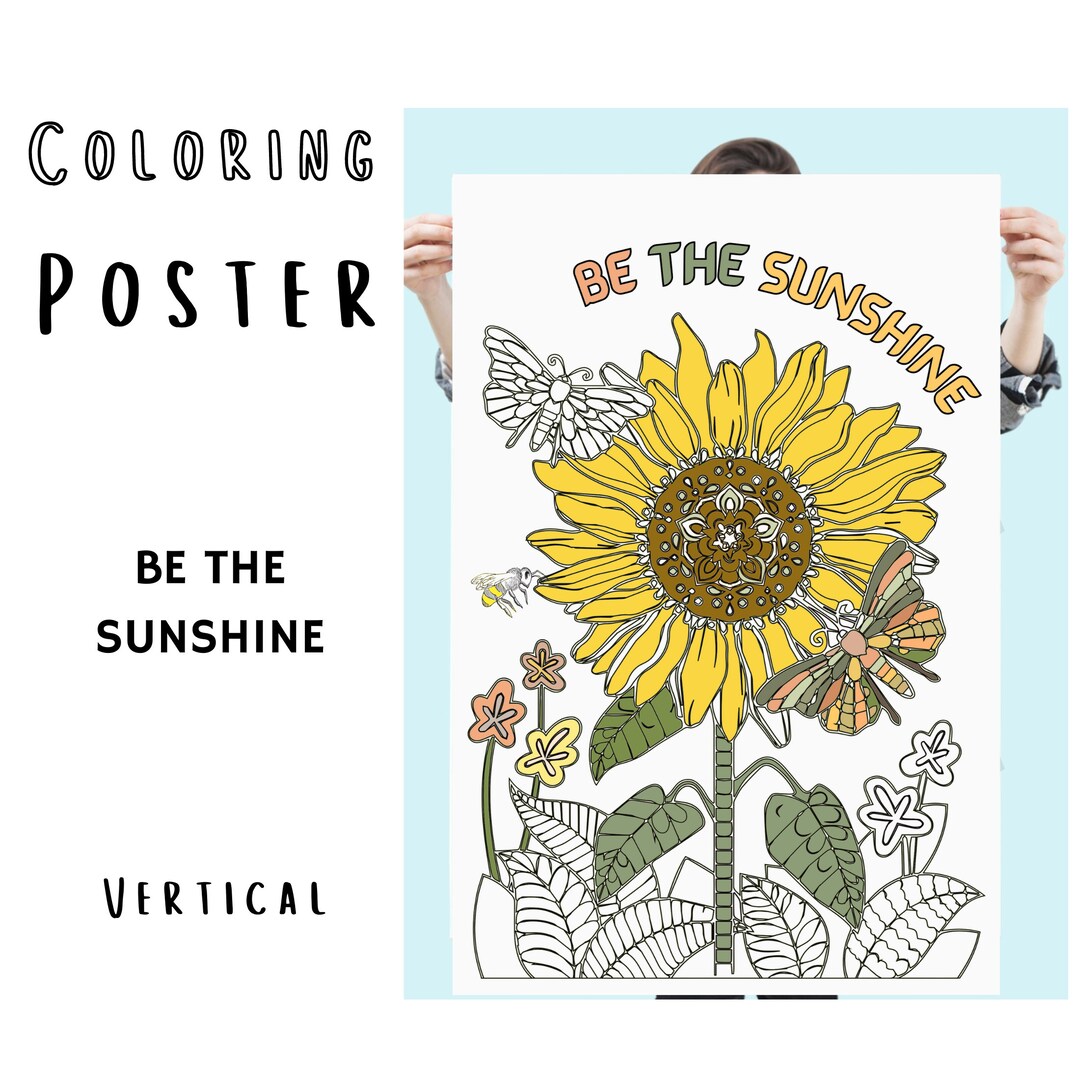 24" X 36" Large Wall Coloring Poster for Adults,inspirational Quotes ...